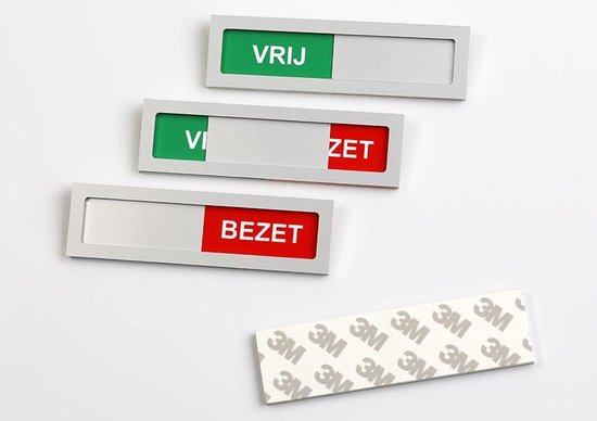 Schuifbordje vrij - bezet - Vrij bezet deur bordje - 100 mm x 28 mm ...