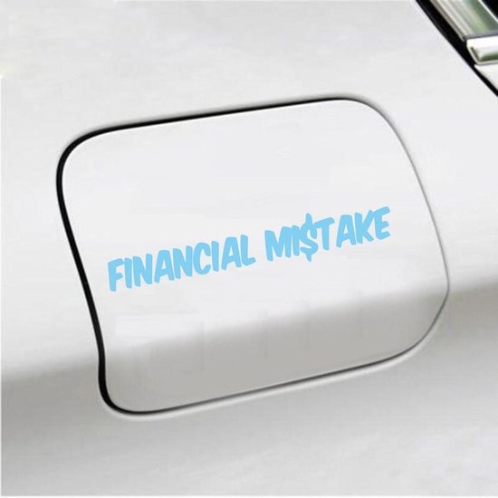Bumpersticker - Financial Mistake - 4,1 X 25 - Licht Blauw | bol.com