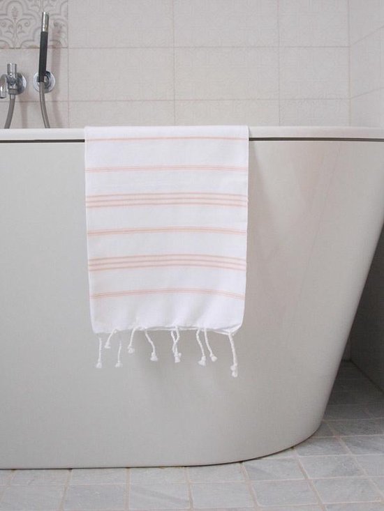 hamam handdoek wit perzik | bol