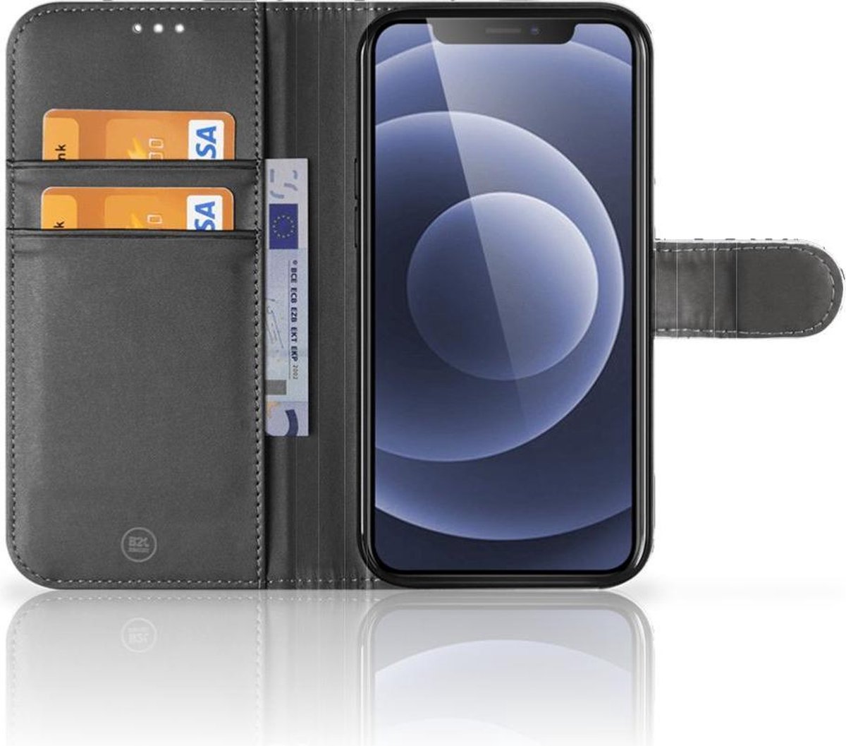 GSM Hoesje iPhone 12 | 12 Pro (6.1") Leuk Telefoonhoesje Leaves Blue ...