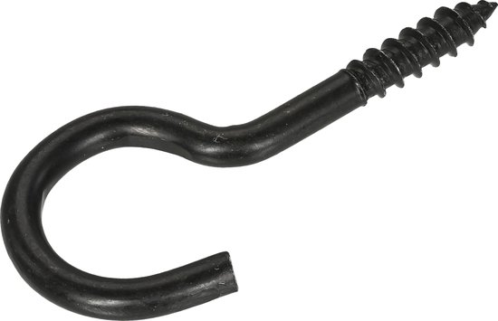 Schroefhaak - zwart - 4.0 x 30 mm (4 stuks) | bol