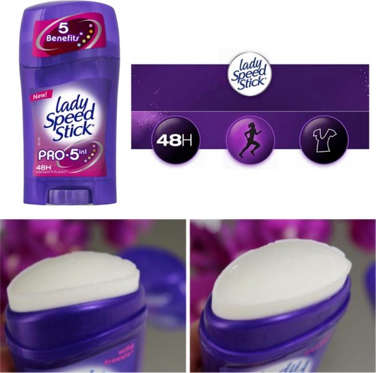 Lady Speed Stick Pro 5 in 1 Deodorant Stick - 48H Zweet Bescherming ...