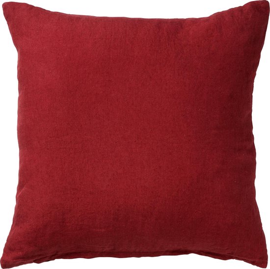 LINN - Kussenhoes LINNEN Merlot 45x45 cm - rood - Dutch Decor | bol.com