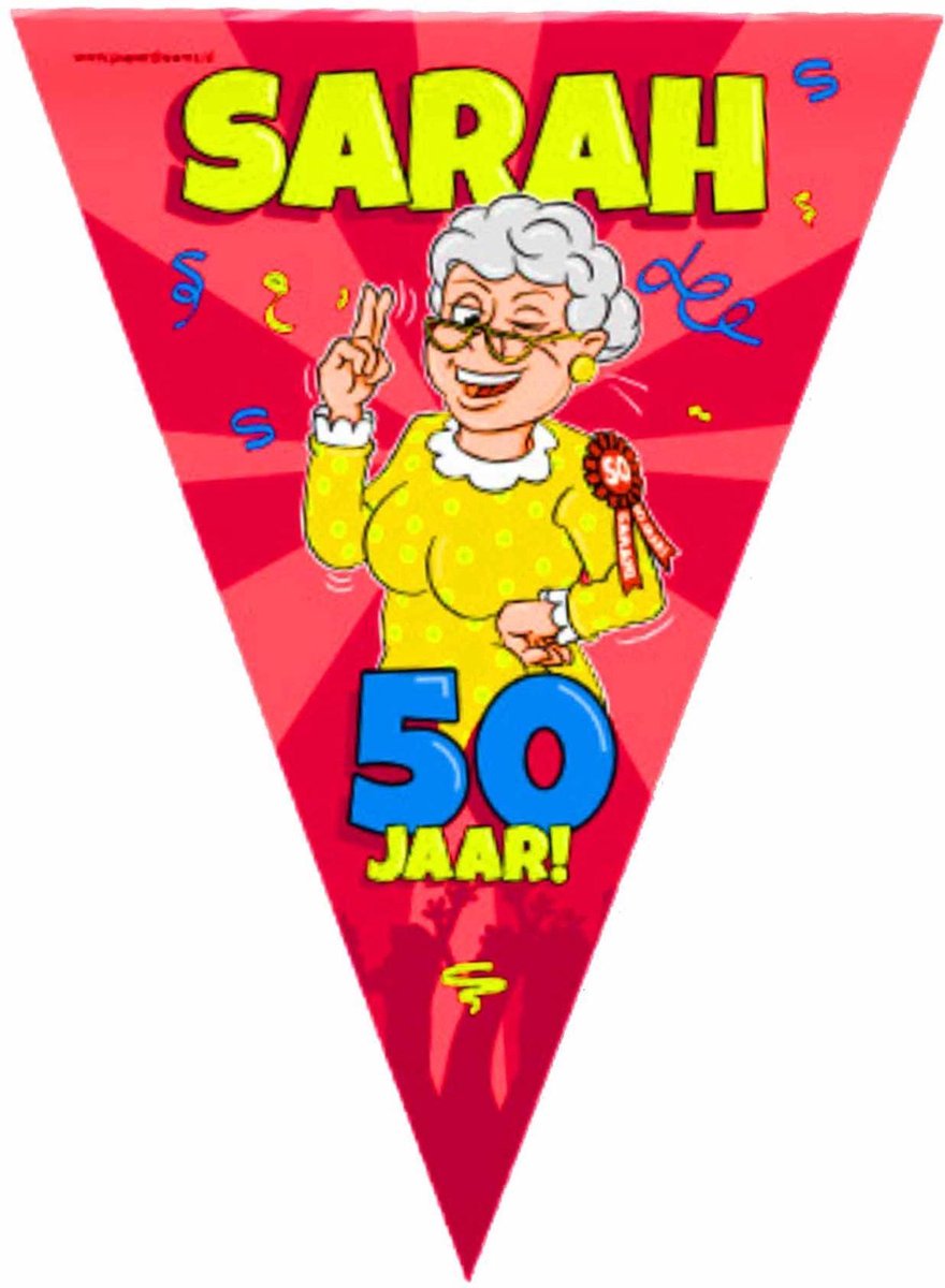50 Sarah party vlaggenlijn 10 meter - 50 jaar verjaardag feestartikelen ...