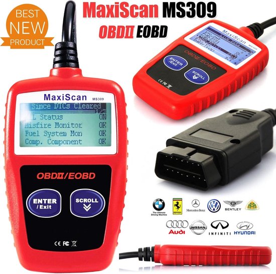 Baymate MS309 OBD2 OBDII EOBD Foutcodelezer Auto Diagnostische Scanner Tool | bol.com