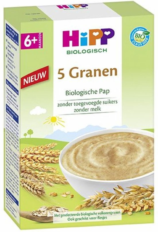 Hipp - Biologische Pap - 5 granen - 6+ maanden - 200 gram | bol