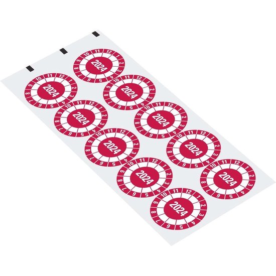 Jaarkeuringssticker, 40 mm, 10 stuks per kaart 2024 | bol