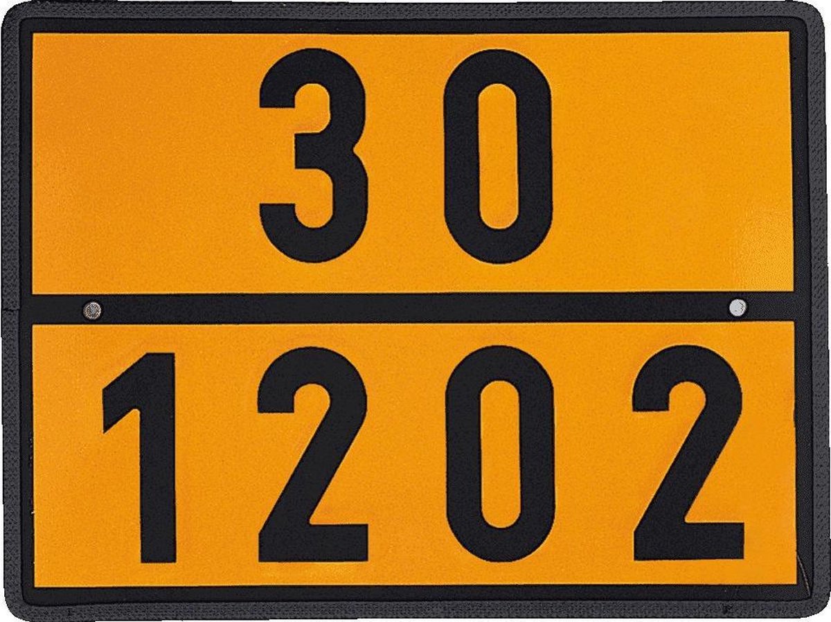 Gevaarlijke stoffen bord 30/1202, plaatstaal, 400 x 300 mm Met houder | bol