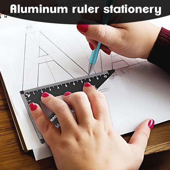 Schoolliniaalset 15 cm - Geometrie en Wiskunde, 4 Stuks, Metalen ...