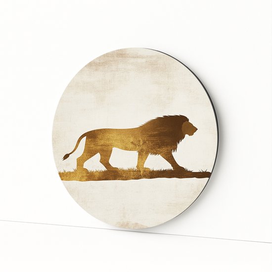Leeuw silhouet – wandcirkels – wandpaneel – Dibond muurcirkel – 60x60 ...