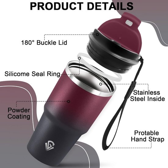 Thermobeker To-Go met Draagriem voor Warme en Koude Dranken | bol