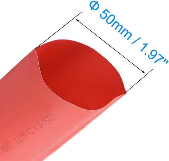 Rode Krimpkous 50mm Doorsnede 2:1 Verhouding Krimpbare Buis voor ...