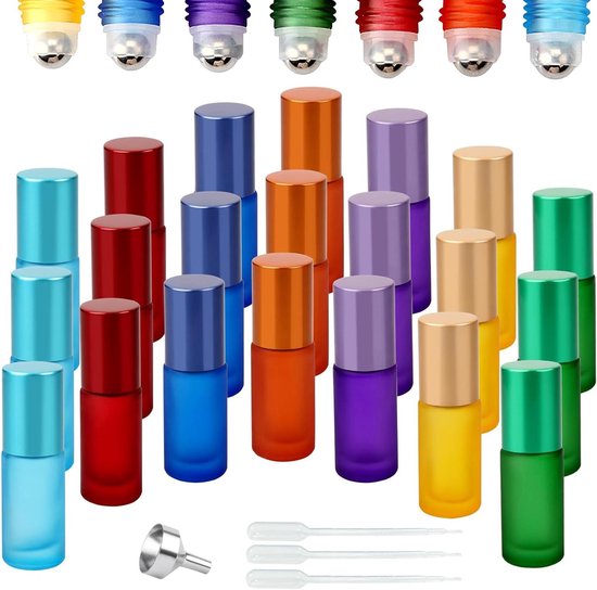 Roll-on glazen flessen - Etherische olie - Aromatherapie - 21 stuks - 5 ...