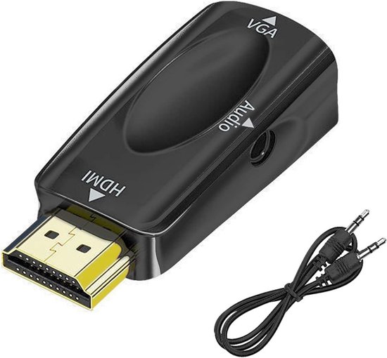 HDMI naar VGA Adapter met 3.5mm Audio Kabel voor PC, Laptop, Monitor en ...