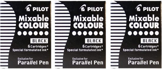 3 Dozen Inktpatronen voor Parallel Pen - Zwart - 6 Stuks | bol