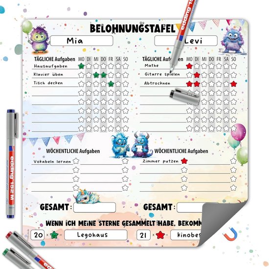 Magnetisch Beloningsbord voor Kinderen - Taken Planner, Routine Planner ...
