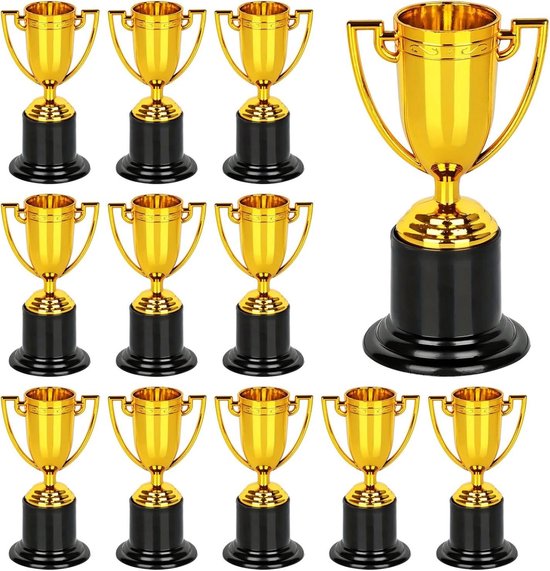 Allecta - Trofee Beker 12 stuks, Mini Trofeeën Bulk voor Kinderen ...