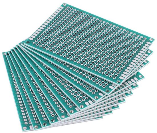 Allecta - Set van 10 elektronische PCB prototype printplaten, 5 x 7 cm ...