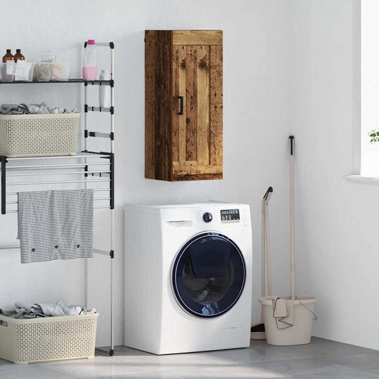 Wandkast | Hangkast | Muurkast | Opbergkast Oud Hout 34,5 x 34 x 90 cm ...