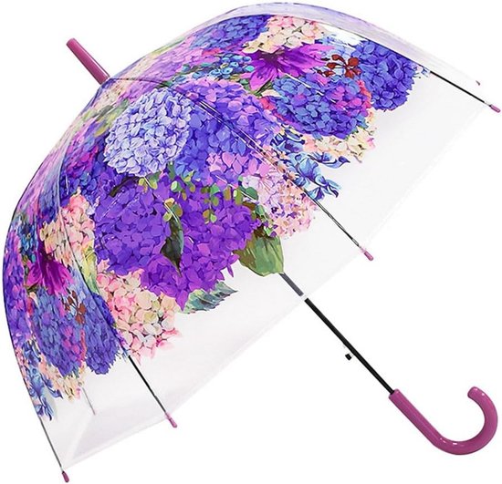 Transparante paraplu met bloemenpatroon | bol