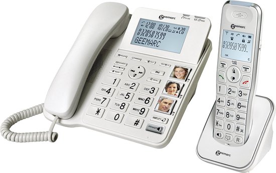Versterkte Draadloze Telefoon met Extra Hoorn en Nummerweergave voor ...