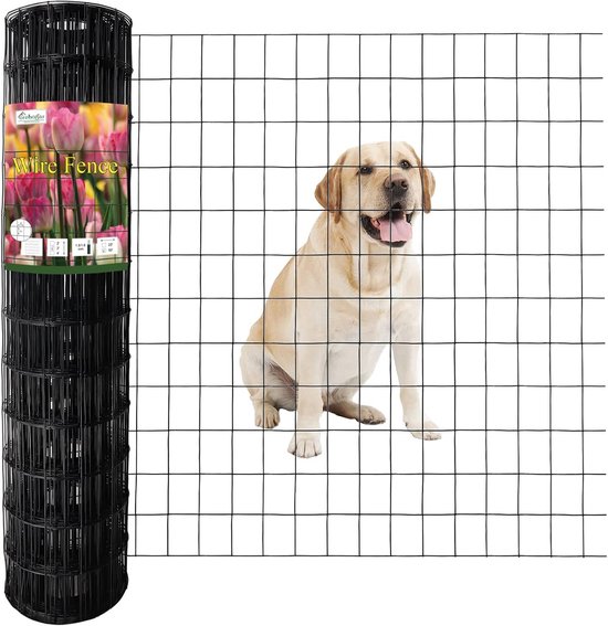 Zwart Gelast Draadgaas Tuinhek 16GA 3x2 Inch PVC Buiten | bol