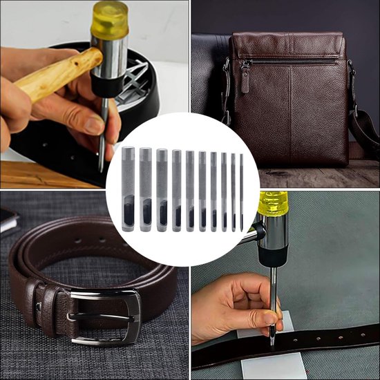 Metalen stansset voor leer 10-delig 1-10 mm | bol