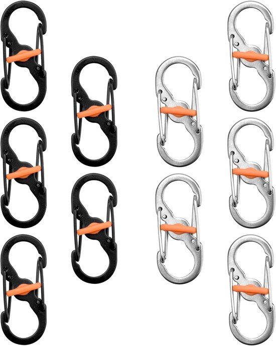 Carabiner Haken - Set van 10 - Kleine Carabiner Haken voor Buiten ...