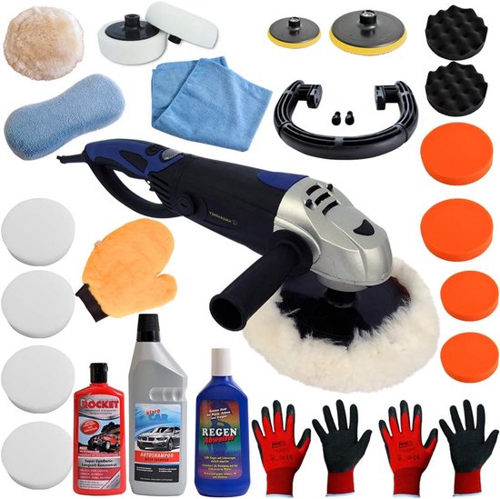 Autopolitoer 1600 Watt met Accessoires - Variabele Toeren & Digital ...