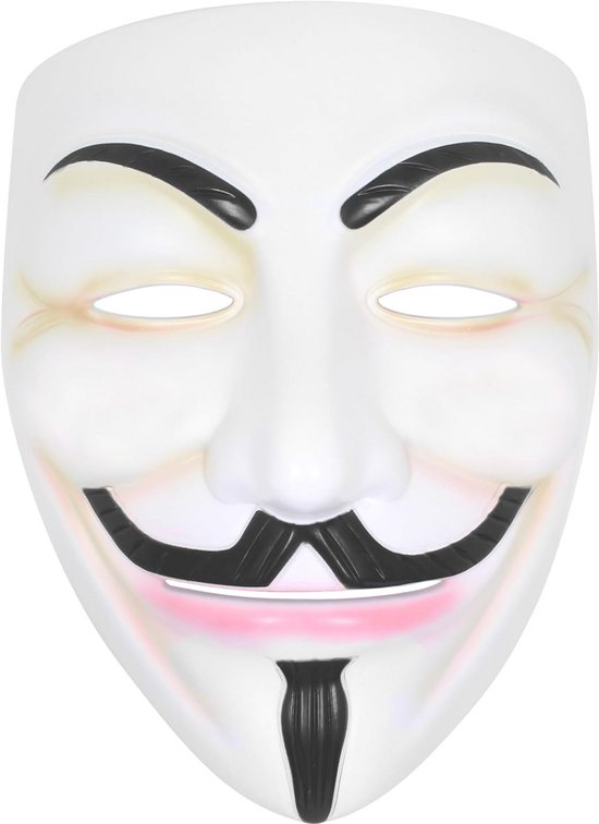 Hacker Mask V voor Vendetta Mask Halloween Cosplay -kostuumfeestjes Wit ...