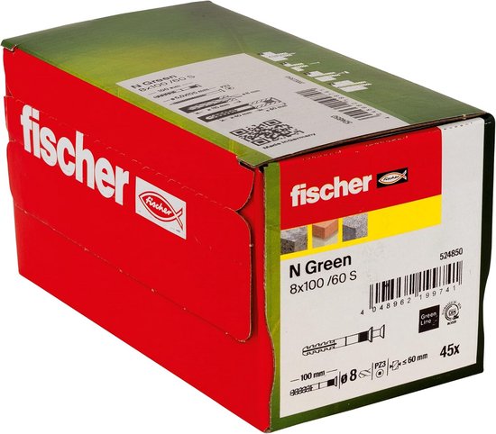 Nylon pluggen 6 x 80/50 met verzinkte spaanplaatschroef voor beton en ...