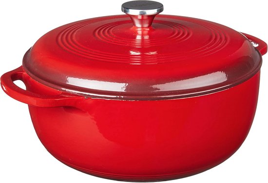 Gietijzeren Dutch Oven 7.4L met Emaille Afwerking Rood - Geschikt voor ...