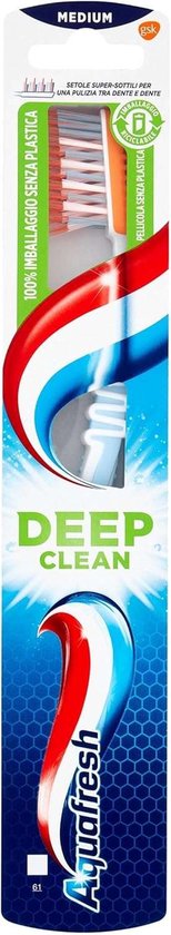 Aquafresh Deep Clean Handtandenborstel Medium - Mix Kleuren | bol