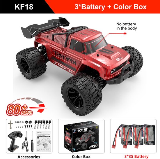 Teeggi KF18 1:14 4WD RC Auto 80km/h Brushless Offroad Drift Racewagen ...