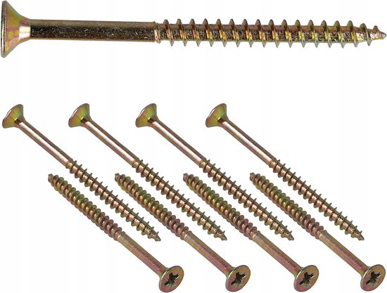 Stalco Geharde Schroeven voor Hout KDH 5x90mm 5kg Geel Verzinkt | bol