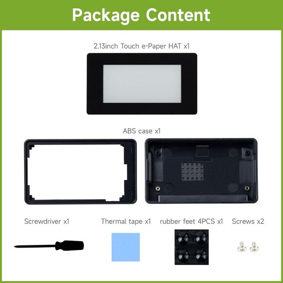 2.13 inch Touch E-Ink Display voor Raspberry Pi Zero - E-Paper Scherm ...