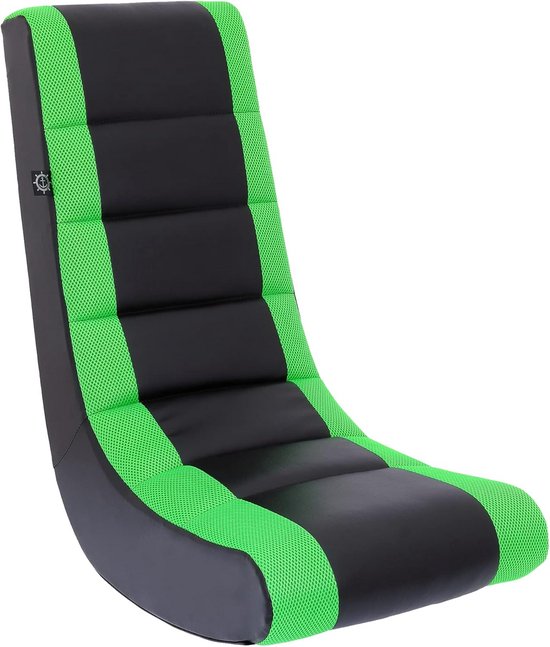 Videogame Rocker Stoel met Neon Groen Racing Stripe | bol
