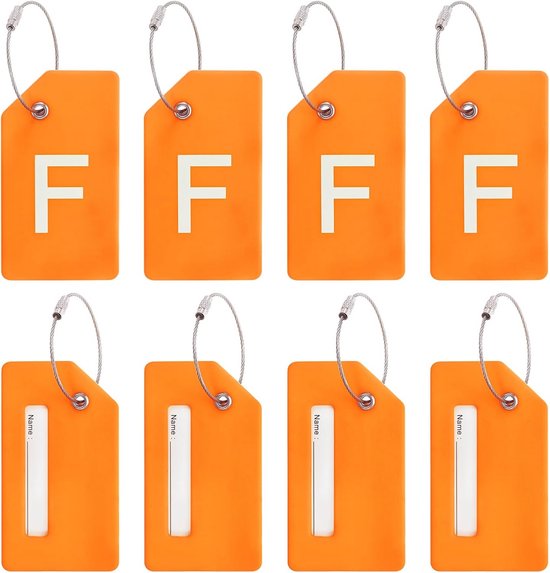 Silicone Luggage Tags - 8 Piece Set with Stainless Steel Loop - Unique ...
