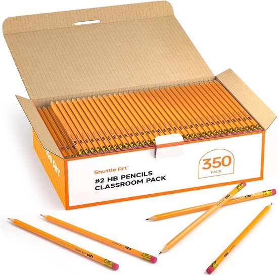 350 Stuks HB Potloden Set met Gummen voor Tekenen en Schrijven | bol