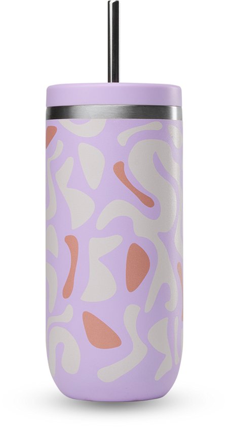 Qwetch - Cold Cup isotherm - Waves Lavendel- 600ml | bol