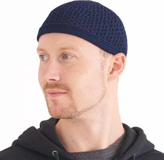 Knit Cotton Skull Cap - Kufi Islam Prayer Hat - Men's All-Season ...
