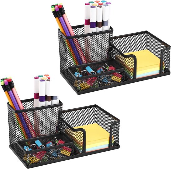 Mesh Penhouder voor Bureau | Organisator met Sticky Notes Houder ...