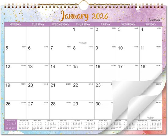 Grand Calendrier Mural 2026 - Calendrier Annuel pour la Maison ou le ...