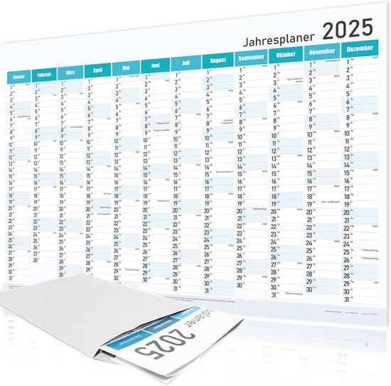 Grote Jaarwandkalender A1 2025 Planner met Vakanties en Weeknummers | bol