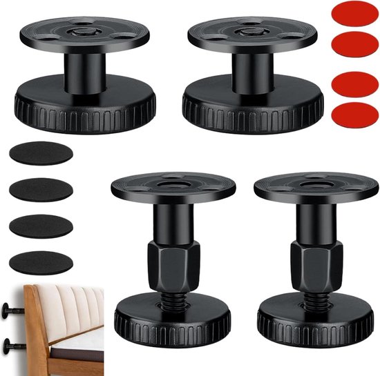 Cosensi - Verdikte anti-shake afstandhouders voor bedframe - Zwart ...