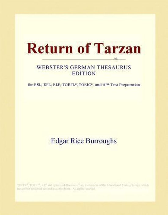 Return of Tarzan (Webster's German Thesaurus Edition) (ebook), Icon ...