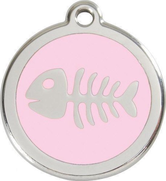 Red Dingo Hondenpenning 38 mm visgraat roze | bol