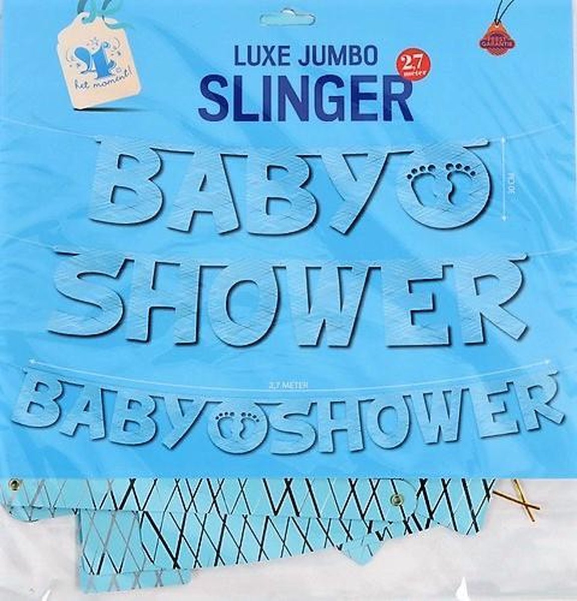 Luxe Jumbo Slinger | Baby shower | blauw | ca 2.7 meter lang | ca. 35 ...