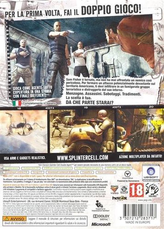Ubisoft Splinter Cell Double Agent Best Sel X360 Standaard Italiaans ...