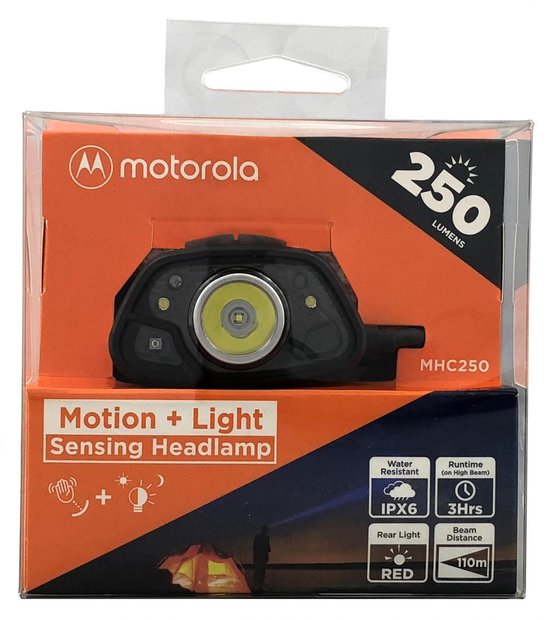 Motorola MHC250 - Led Hoofdlamp met beweging en licht controle - Oranje ...